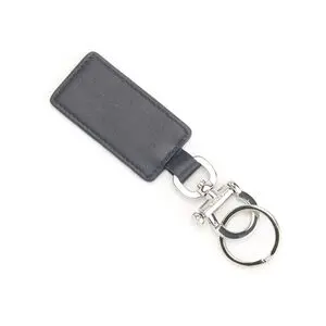 ROYCE NEW YORK Leather Key Organizer With Silver Tone Hardware - Blue