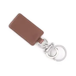 ROYCE NEW YORK Leather Key Organizer With Silver Tone Hardware - Tan