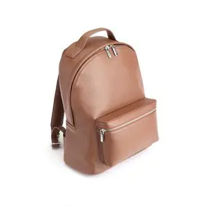 ROYCE NEW YORK Executive Leather 13" Laptop Backpack - Tan