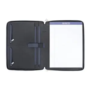 ROYCE NEW YORK Zippered Executive Writing Portfolio - Blue