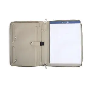 ROYCE NEW YORK Zippered Executive Writing Portfolio - Taupe