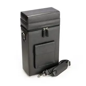 ROYCE NEW YORK Double Wine Bottle Carrying Case - Black