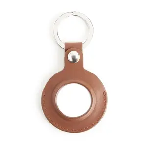 ROYCE NEW YORK Air Tag Holder Key Chain - Tan
