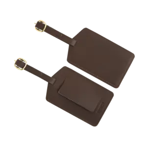 ROYCE NEW YORK Handcrafted Leather Luggage Tag With Privacy Flap - Coco