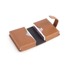 ROYCE NEW YORK Set Of Playing Cards In Leather Case - Tan
