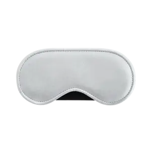 ROYCE NEW YORK Luxe Leather Sleep Mask With Velvet Lining - Silver