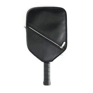 ROYCE NEW YORK Leather Pickleball Paddle Cover With Removable Strap - Black