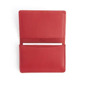 ROYCE NEW YORK Business Card Holder Wallet - Red