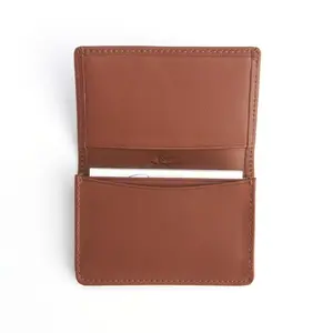 ROYCE NEW YORK Business Card Holder Wallet Tan