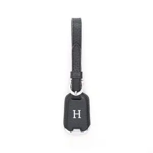 ROYCE NEW YORK American Nappa Leather Bag Tag With Silver-tone Hardware - Black