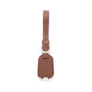 ROYCE NEW YORK American Nappa Leather Bag Tag With Silver-tone Hardware - Tan Pebble