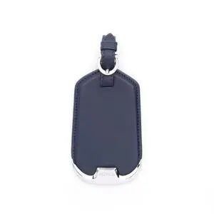 ROYCE NEW YORK ROYCE New York Handcrafted Nappa Leather Luggage Tag With Silver-Tone Hardware Blue