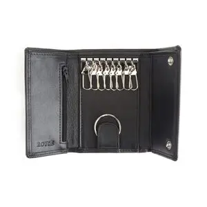 ROYCE NEW YORK Key Case Organizer Wallet - Black