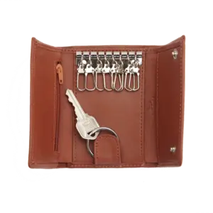 ROYCE NEW YORK Key Case Organizer Wallet - Tan