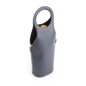 ROYCE NEW YORK Leather Wine And Champagne Bottle Tote Bag - Blue