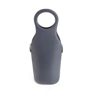 ROYCE NEW YORK Leather Wine And Champagne Bottle Tote Bag - Blue