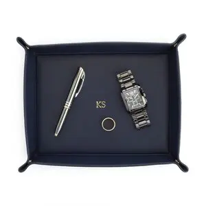 ROYCE NEW YORK Large Catchall Valet Tray - Red
