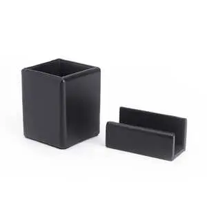ROYCE NEW YORK Desk Set: Pencil Cup And Business Card Holder - Black