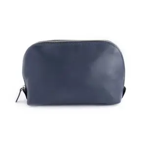 ROYCE NEW YORK ROYCE New York Large Leather Cosmetic And Travel Bag Blue