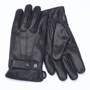 ROYCE NEW YORK Touchscreen Compatible Leather Gloves With Cashmere Lining - Extra Large