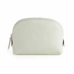 ROYCE NEW YORK ROYCE New York Compact Leather Cosmetic Makeup Bag With Zippered Closure Sage