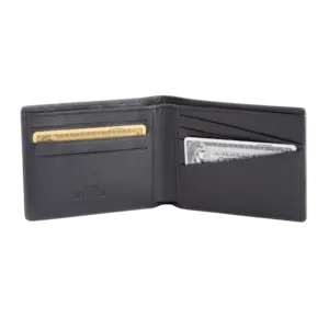 ROYCE NEW YORK Rfid Blocking Slim Bifold Wallet - Blue-black