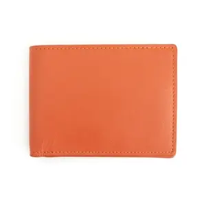 ROYCE NEW YORK RFID Blocking Men's Slim Bifold Wallet Orange