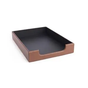 ROYCE NEW YORK Desk Letter Tray Organizer - Tan