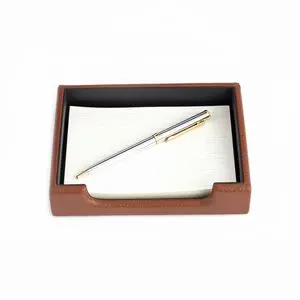 ROYCE NEW YORK Desk Note Tray Organizer - Tan