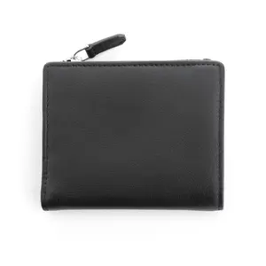 ROYCE NEW YORK Compact Rfid Blocking Zip Wallet - Black-navy