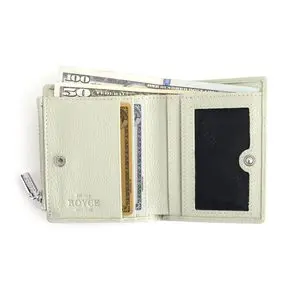 ROYCE NEW YORK Compact Rfid Blocking Zip Wallet - Sage