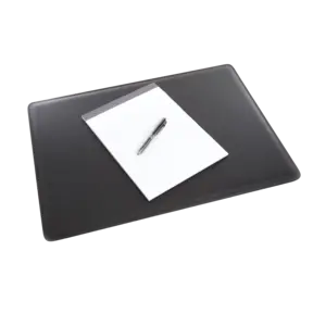 ROYCE NEW YORK 17" X 14" Leather Desk Pad Blotter - Black