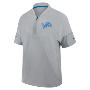 Nike Detroit Lions Nfl 1/2-zip Short-sleeve Hooded Jacket - Grey