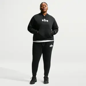 Nike Club Fleece Graphic Mid-rise Pants - Black
