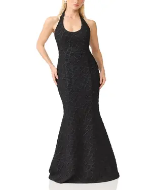 ELLIATT Alexandra Halter Neck Gown - Black
