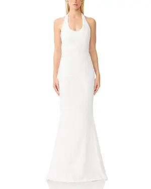 ELLIATT Alexandra Halter Neck Gown - White