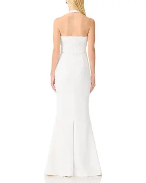 ELLIATT Alexandra Halter Neck Gown - White