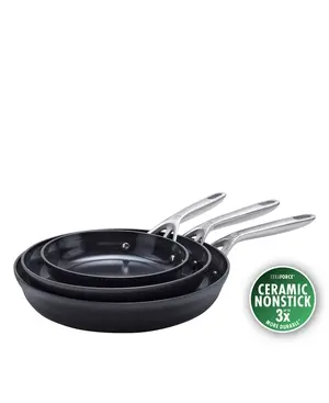 ZWILLING Motion Ceramic Aluminum Hard Anodized Fry Pans, Set Of 3