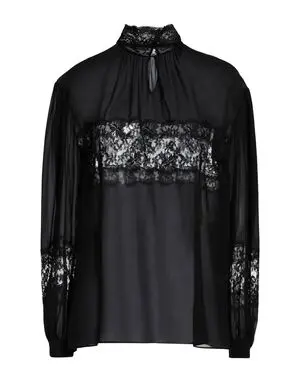 Dolce & Gabbana Silk, Cotton, Polyamide, And Viscose Top With Lace Trims