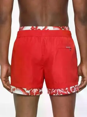 Dolce & Gabbana Majolica Print Swim Boxer Shorts - Red