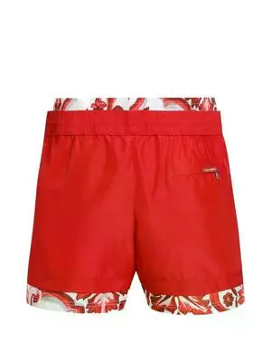 Dolce & Gabbana Majolica Print Swim Boxer Shorts - Red