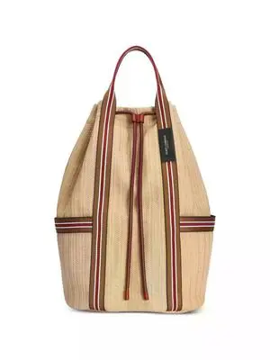 Dolce & Gabbana Raffia And Calfskin Backpack