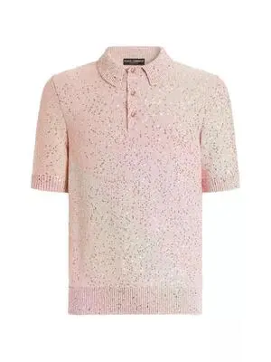 Dolce & Gabbana Silk Polo Shirt With Sequins