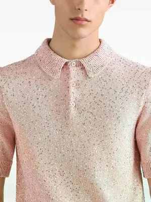 Dolce & Gabbana Silk Polo Shirt With Sequins