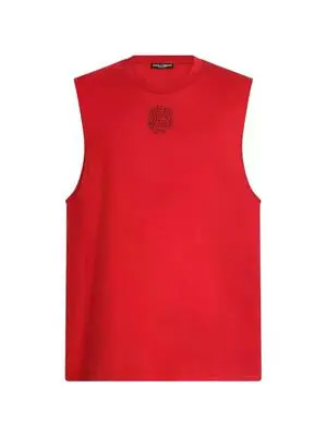 Dolce & Gabbana Cotton Tank Top With Patch