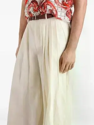 Dolce & Gabbana Pleated Cotton Linen Trousers