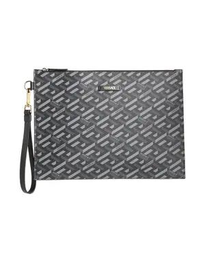 Versace Logo-print Textile Fibers Wristlet Clutch