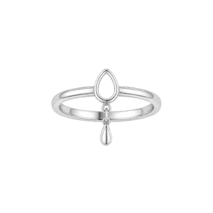 LUCY QUARTERMAINE Petal Drop Ring - Silver