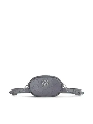 ORANGE CUBE Quilted Impressions Leather Crossbody Bag - Grey