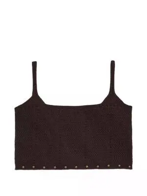 A PAPER KID Studded Knitted Top